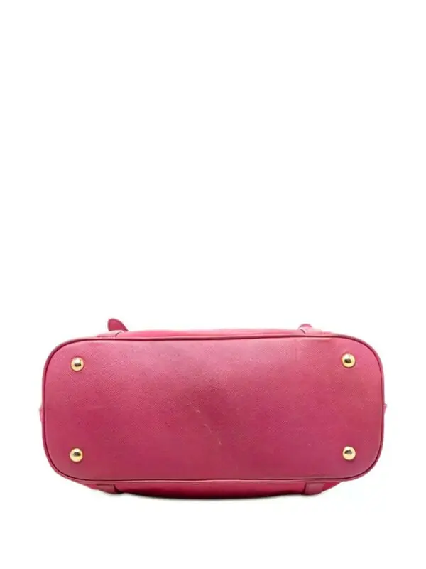 Prada Saffiano Trimmed Tessuto Dome Satchel