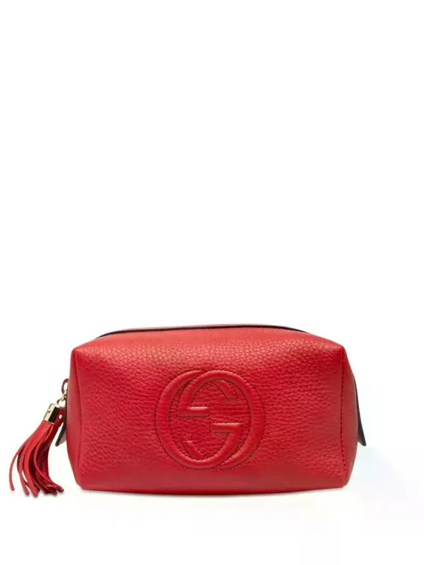 Gucci Leather Soho Cosmetic Pouch - Red