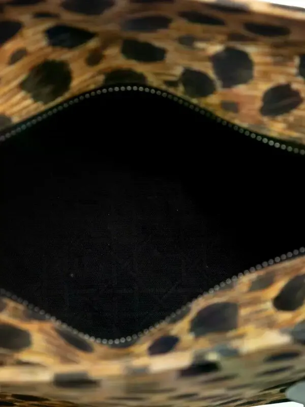 Dior 1999 Medium Leopard Print Lady Satchel - Brown