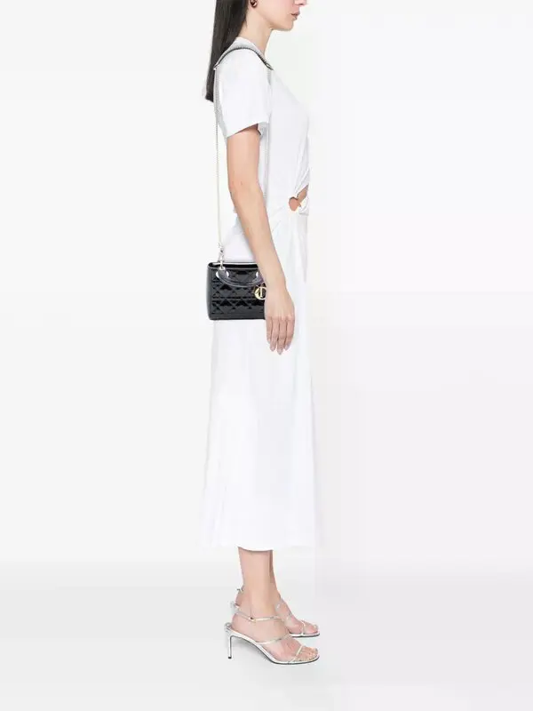Dior 2017 Mini Patent Cannage Lady Satchel - Black