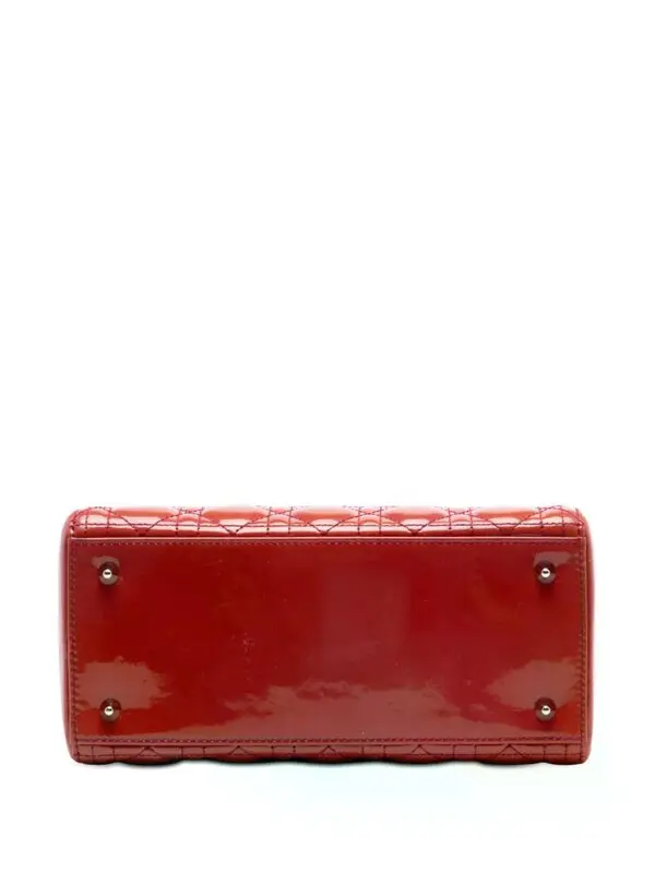 Dior 2010 Medium Patent Cannage Lady Satchel - Red