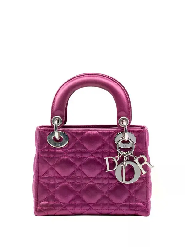 Dior 2011 Mini Satin Cannage Lady Satchel - Pink