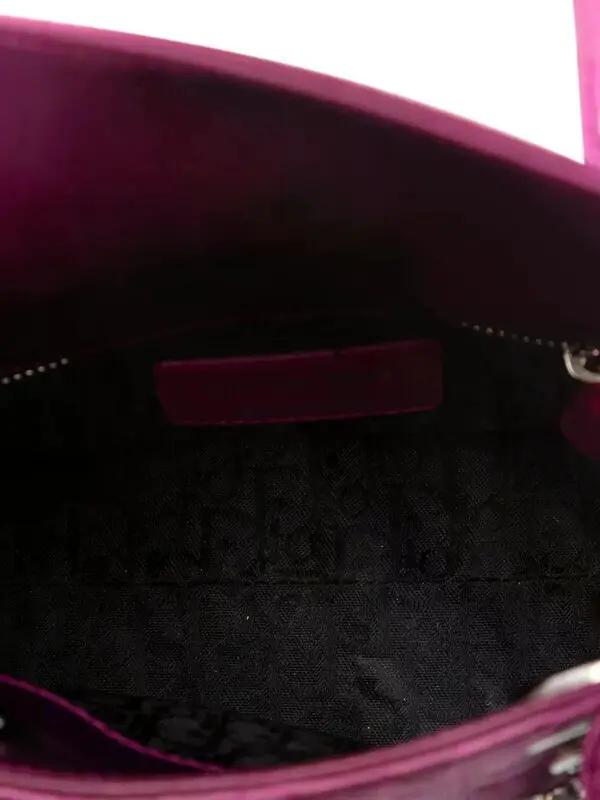 Dior 2011 Mini Satin Cannage Lady Satchel - Pink