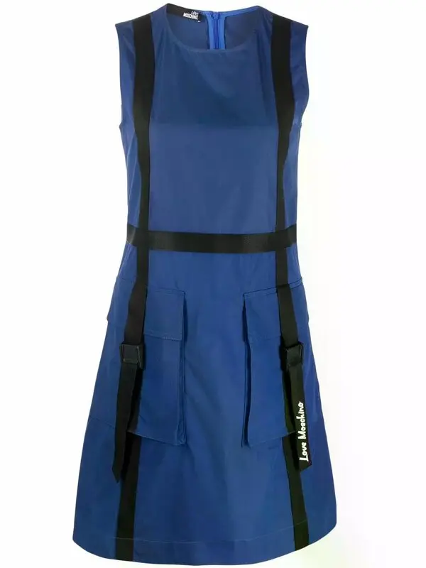 Moschino Pocket-detail Mini Dress - Blue