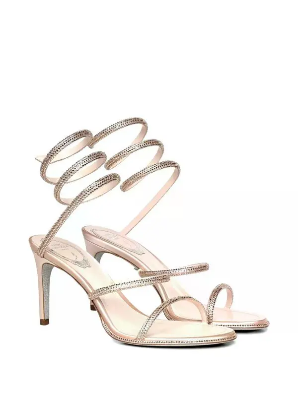 Rene Caovilla Cleo Embellished Wrap Sandals - Pink