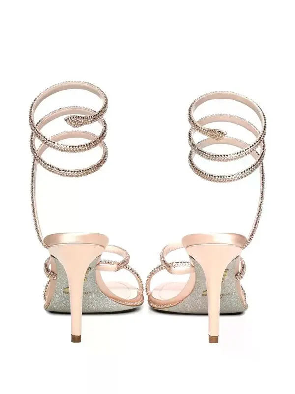Rene Caovilla Cleo Embellished Wrap Sandals - Pink