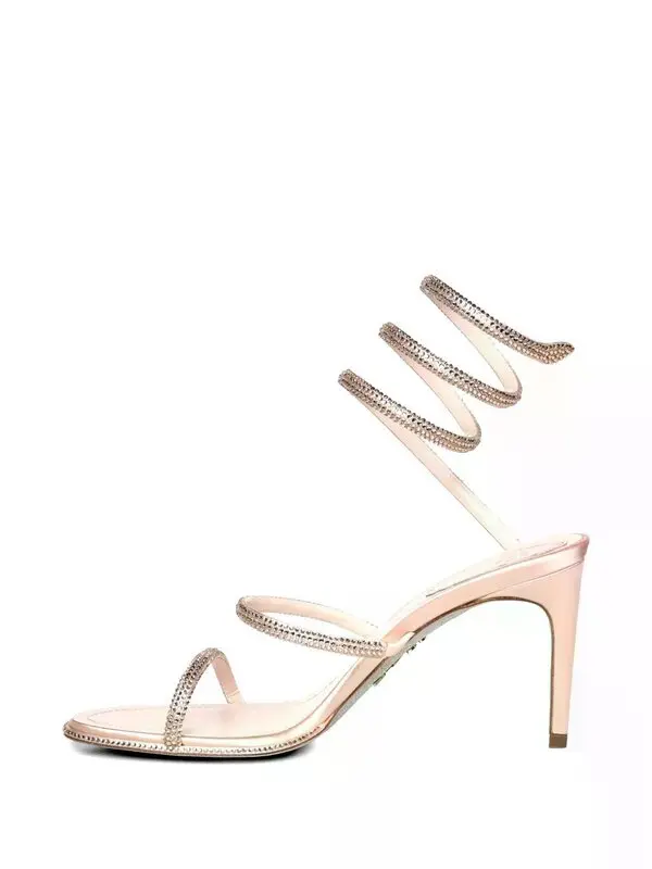 Rene Caovilla Cleo Embellished Wrap Sandals - Pink