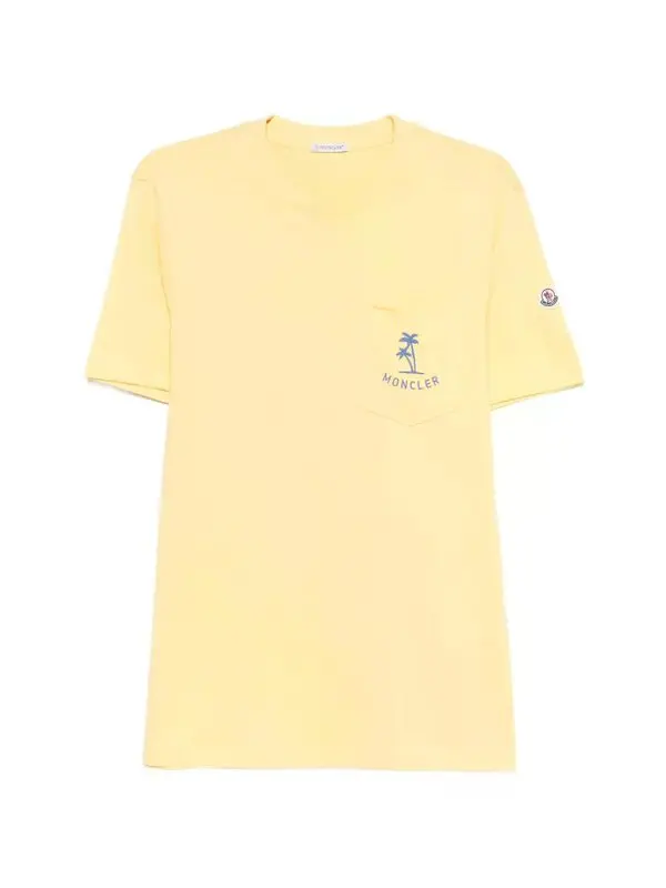 Moncler Palm Tree Pocket T-shirt - Yellow