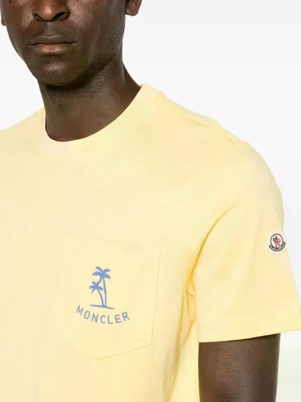Moncler Palm Tree Pocket T-shirt - Yellow