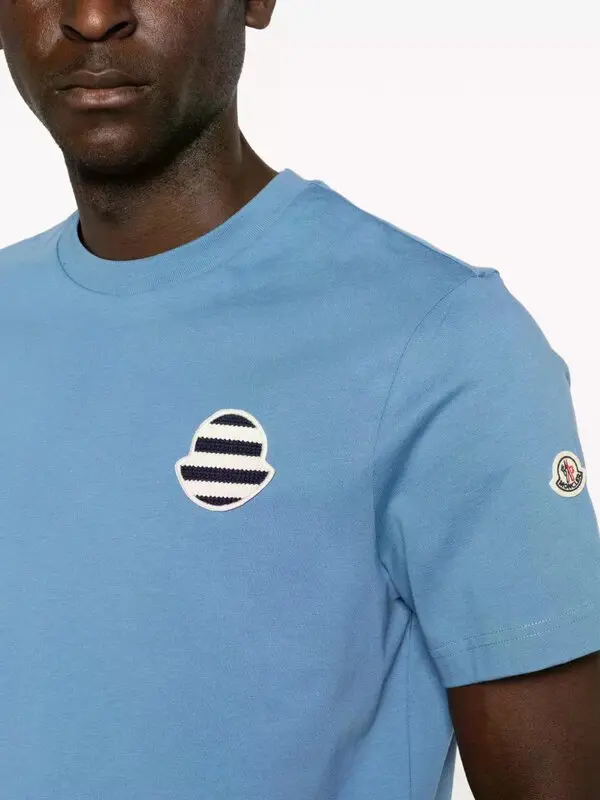 Moncler Striped-logo Cotton T-shirt