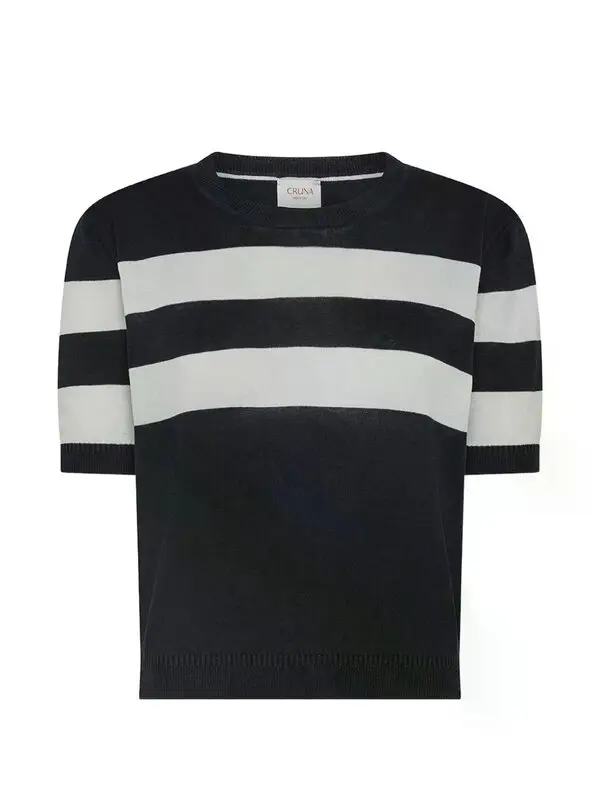 CRUNA Striped Round Neck T-shirt