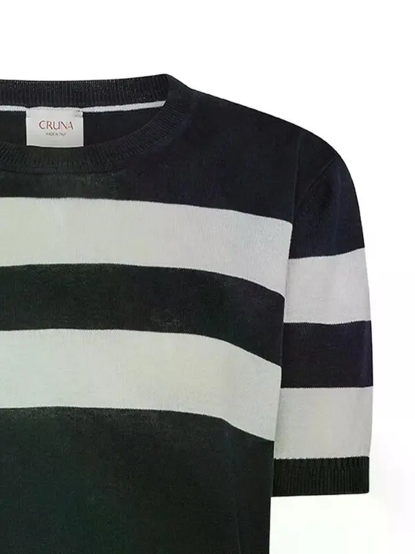 CRUNA Striped Round Neck T-shirt