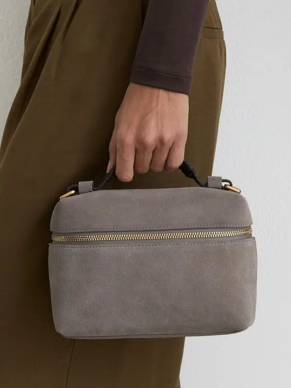 REISS Ines Suede Vanity Crossbody Bag