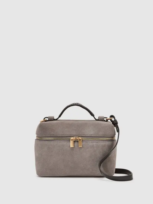 REISS Ines Suede Vanity Crossbody Bag