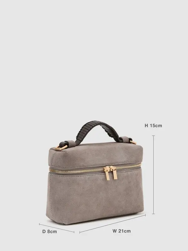 REISS Ines Suede Vanity Crossbody Bag