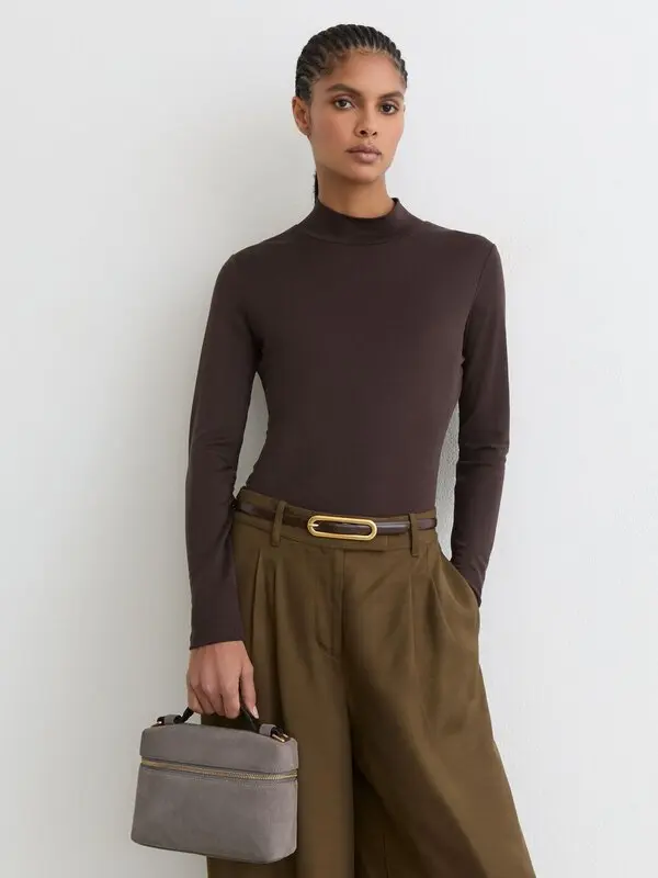 REISS Ines Suede Vanity Crossbody Bag