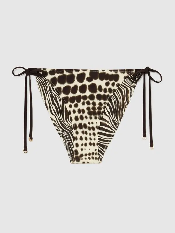 ATELIER Animal-print Reversible Bikini Bottoms