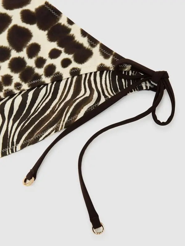 ATELIER Animal-print Reversible Bikini Bottoms