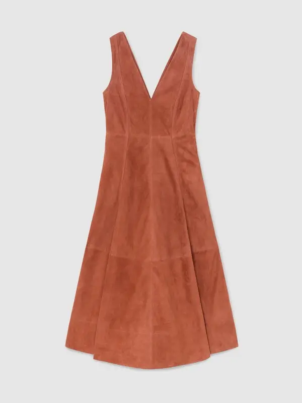 ATELIER Suede Sleeveless Midi Dress