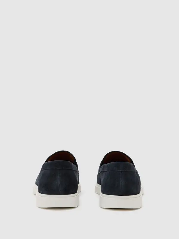 REISS Suede Tassel Loafers - Dark Navy
