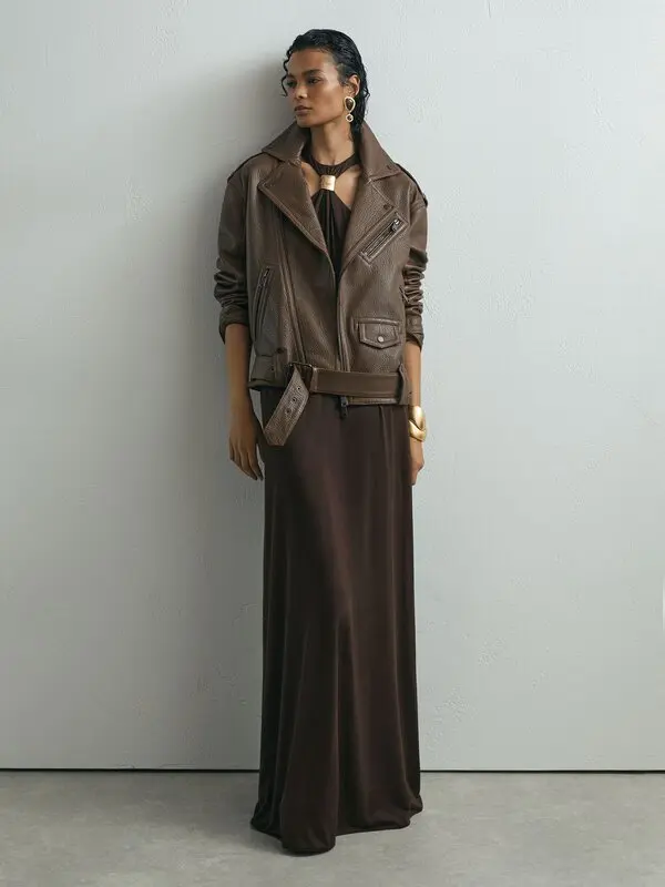 ATELIER Jersey Maxi Dress With Hardware Detail