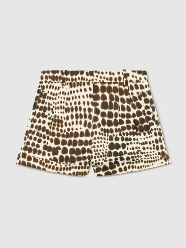ATELIER Cotton Animal-print Tailored Shorts