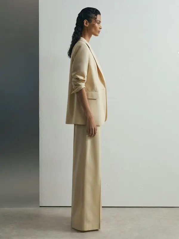ATELIER Anya Silk-wool Wide-leg Suit Trousers