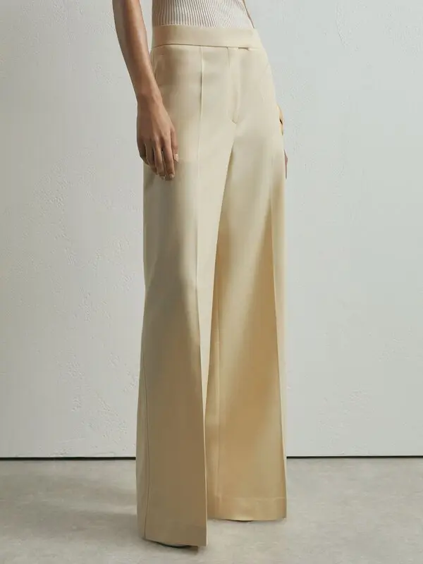 ATELIER Anya Silk-wool Wide-leg Suit Trousers