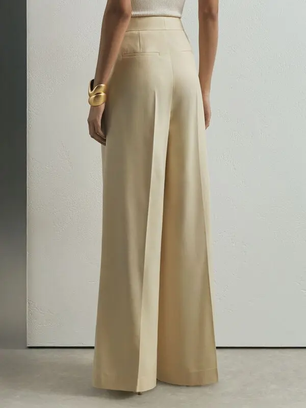ATELIER Anya Silk-wool Wide-leg Suit Trousers