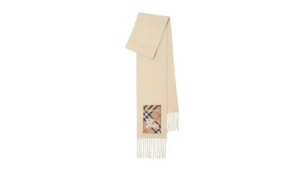 Burberry Mu Solid Label Scarf - Nutmeg