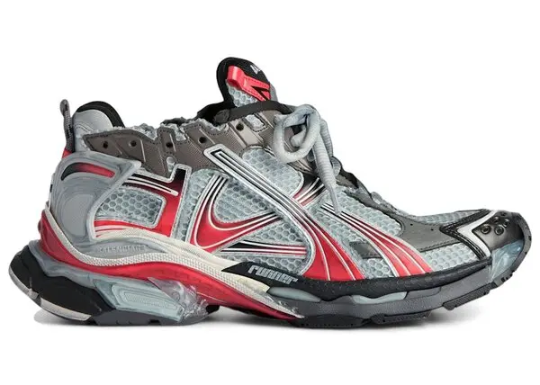 Balenciaga Runner Gradient Sneakers - Grey/red/black