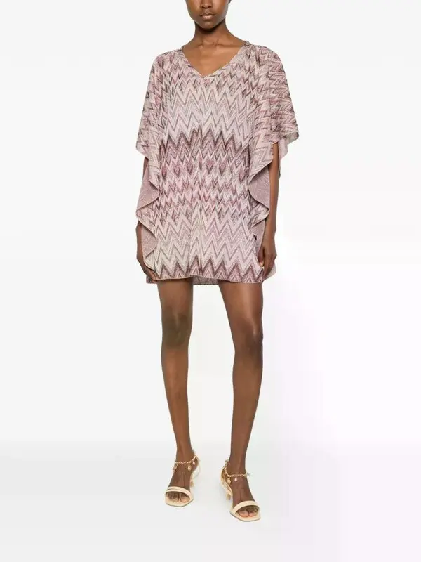 IU RITA MENNOIA V-neck Zigzag Dress