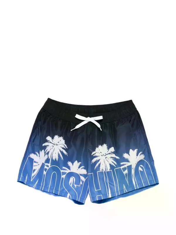 Moschino Palm-tree Print Swim Shorts - Blue