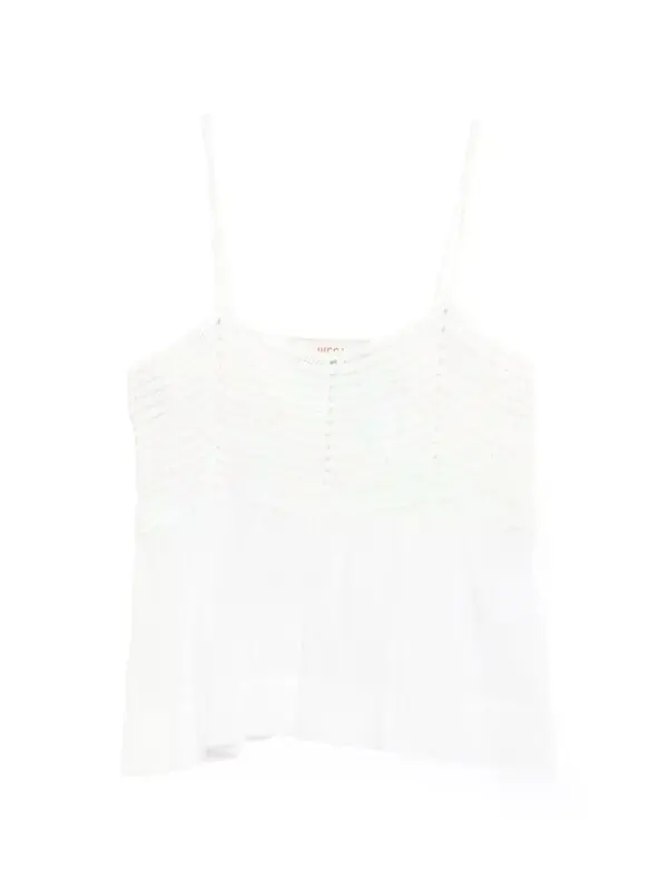 JUCCA Crochet Sleeveless Top - White