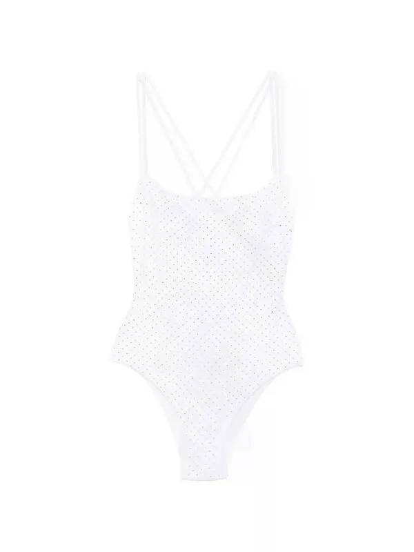 FISICO Crystal-embellished One-piece Swimsuit - White