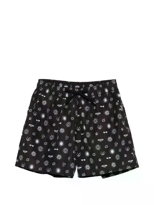 Moschino Printed Swim Shorts - Black