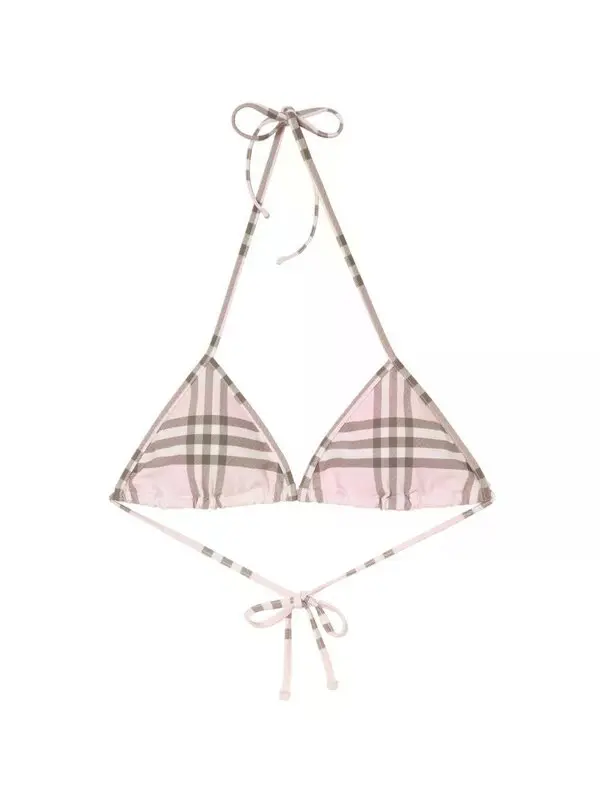 Burberry Check Print Halterneck Bikini Top - Pink