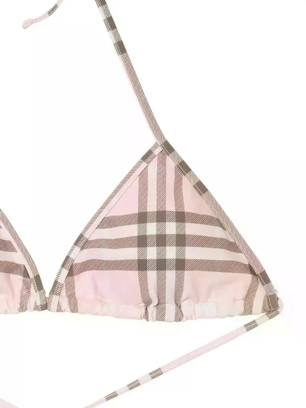 Burberry Check Print Halterneck Bikini Top - Pink