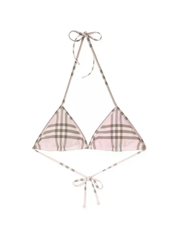 Burberry Check Print Halterneck Bikini Top - Pink