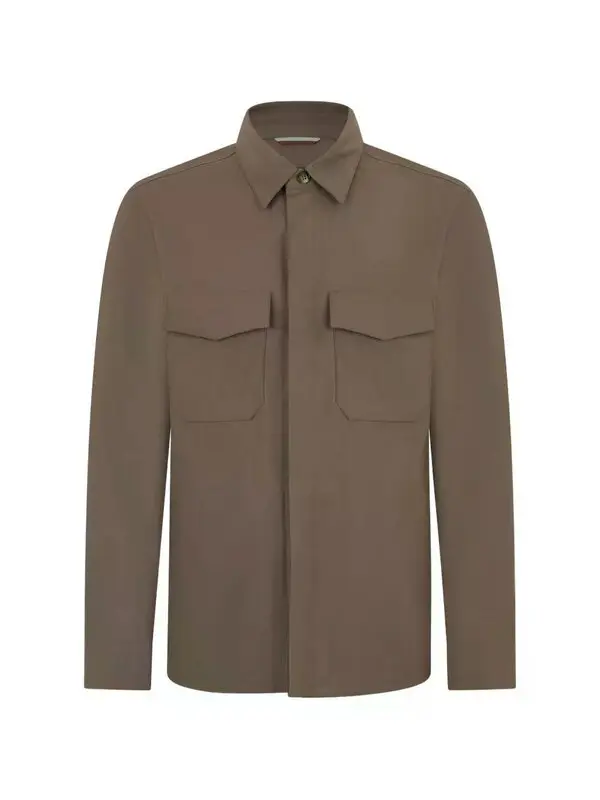 Canali Chest-pocket Shirt Jacket - Brown