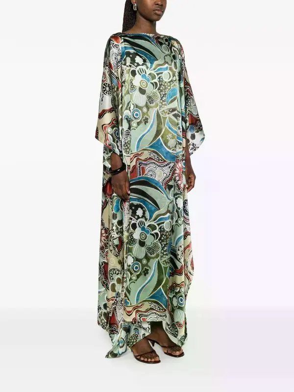 DOLCI FOLLIE Mixed Pattern Maxi Kaftan