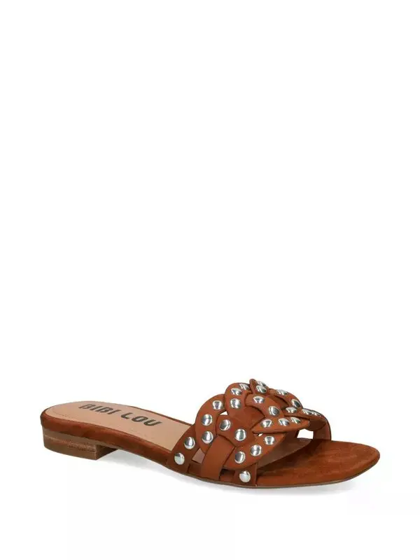 BIBI LOU Studded Woven Sandals - Brown