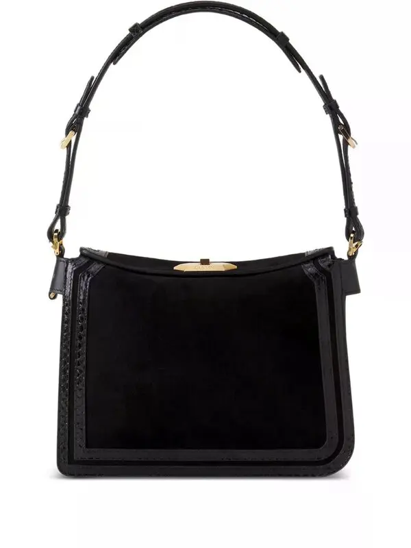 LANVIN Shoulder Bag With Suede Trim - Black
