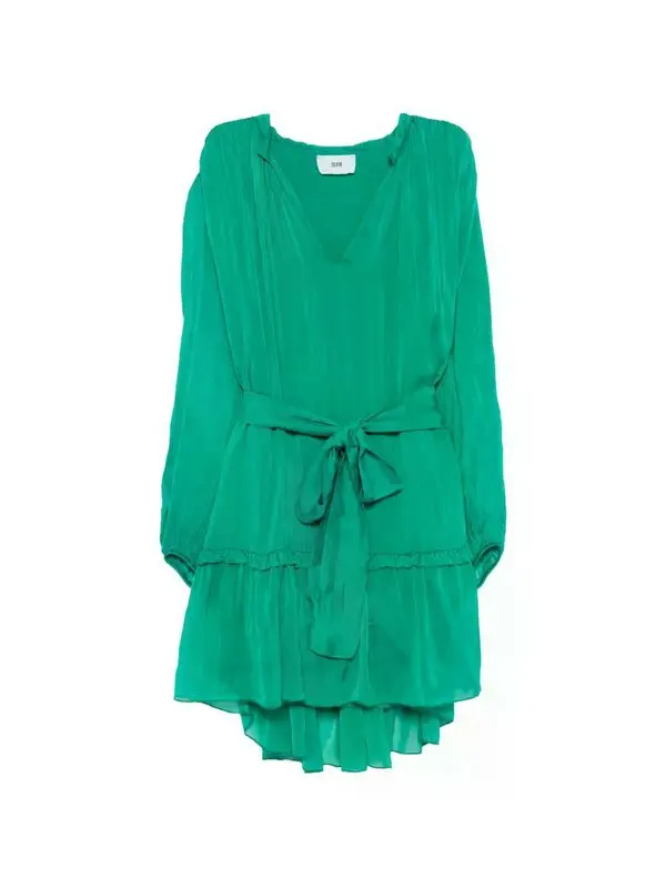 SOLOTRE V-neck Belted Mini Dress