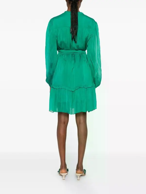 SOLOTRE V-neck Belted Mini Dress