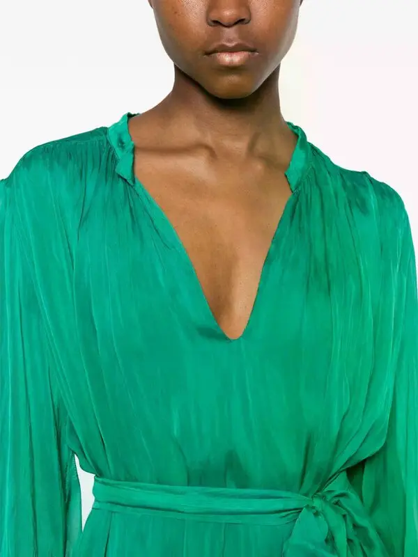 SOLOTRE V-neck Belted Mini Dress