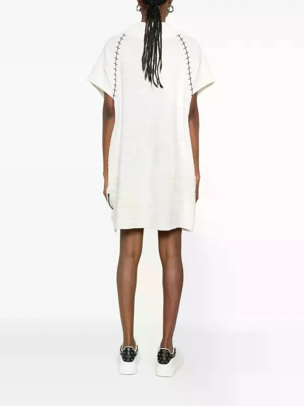 Just Cavalli V-neck Mini Dress With Stitch Detail