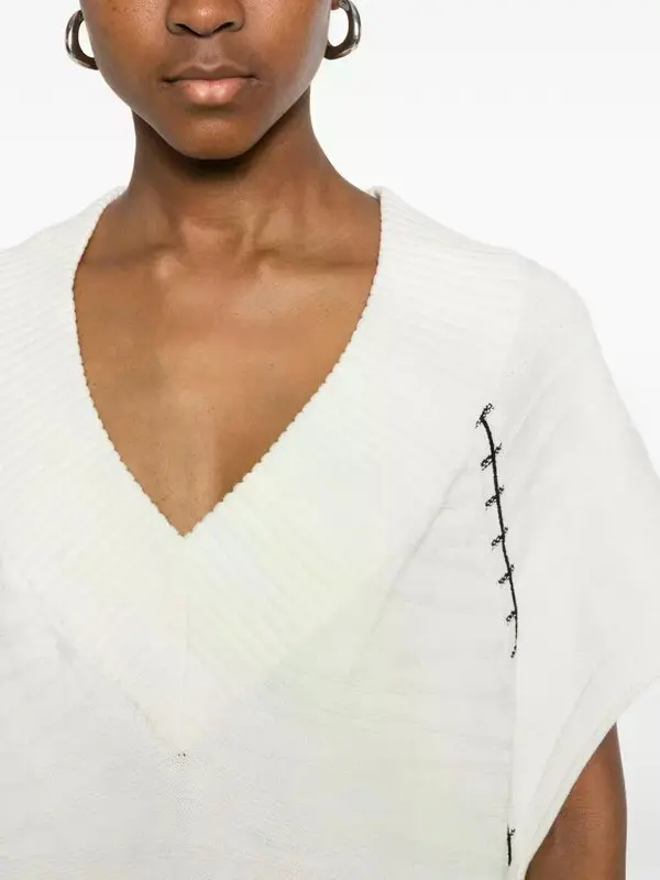 Just Cavalli V-neck Mini Dress With Stitch Detail