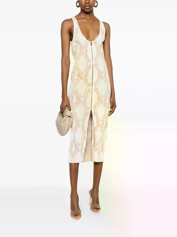Just Cavalli Patterned Zip Midi Dress