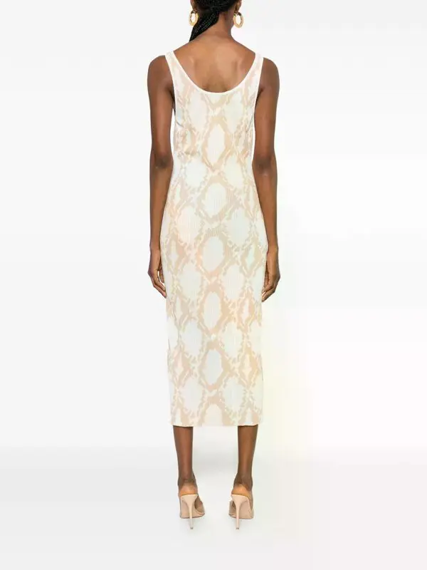 Just Cavalli Patterned Zip Midi Dress